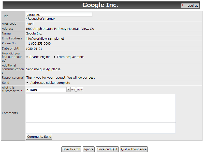 Workflow Sample: March 2011