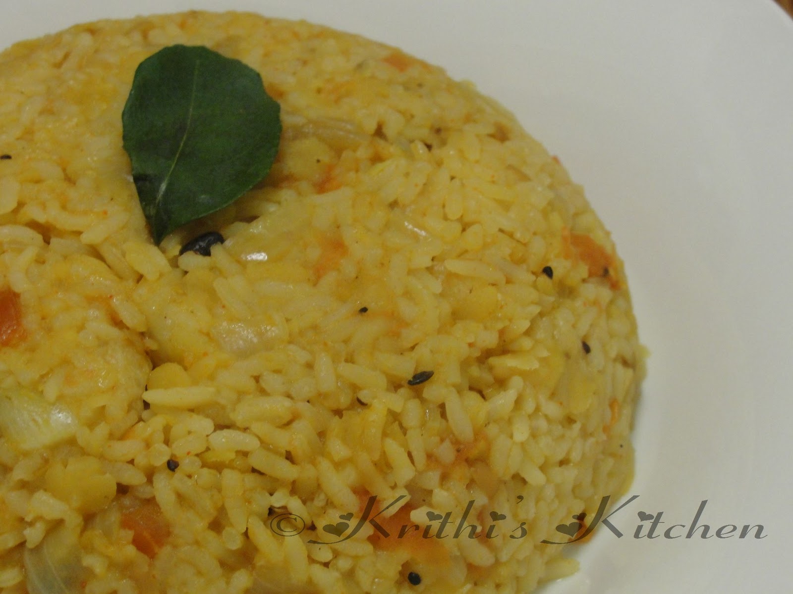 Krithi's Kitchen: Arisi Paruppu Sadham / Rice Lentil Medley | Indian ...