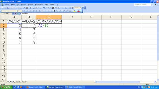 Excel: Operadores Relacionales en Excel.