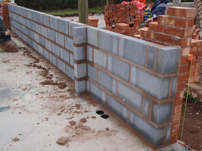 Sandhole Cottages: 4 courses of blocks at all walls