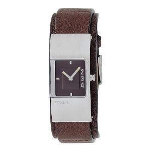 The Milky Way Gazette: Fossil Ladies' Brown Square Dial Leather Strap ...