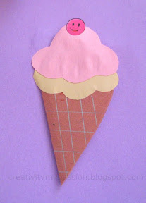 Kids Valentine card: Ice cream cone Heart | Craft To Art