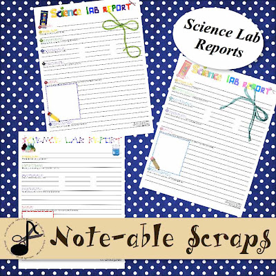 Note-able Scraps: Science Lab Report Pages Freebie
