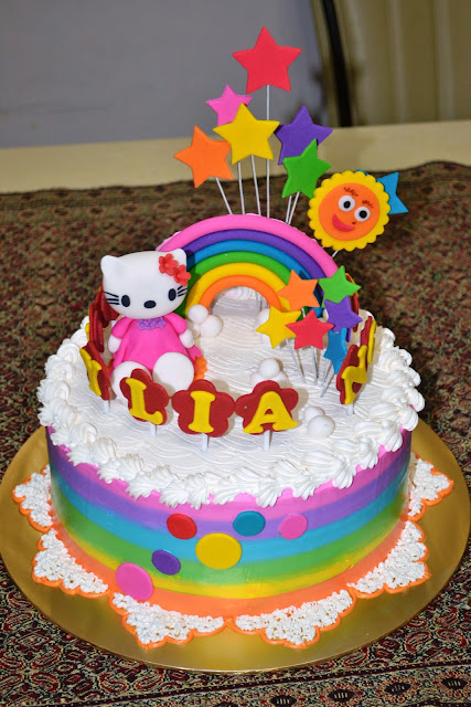 MyPu3 Cake House: Hello Kitty & rainbow Cake