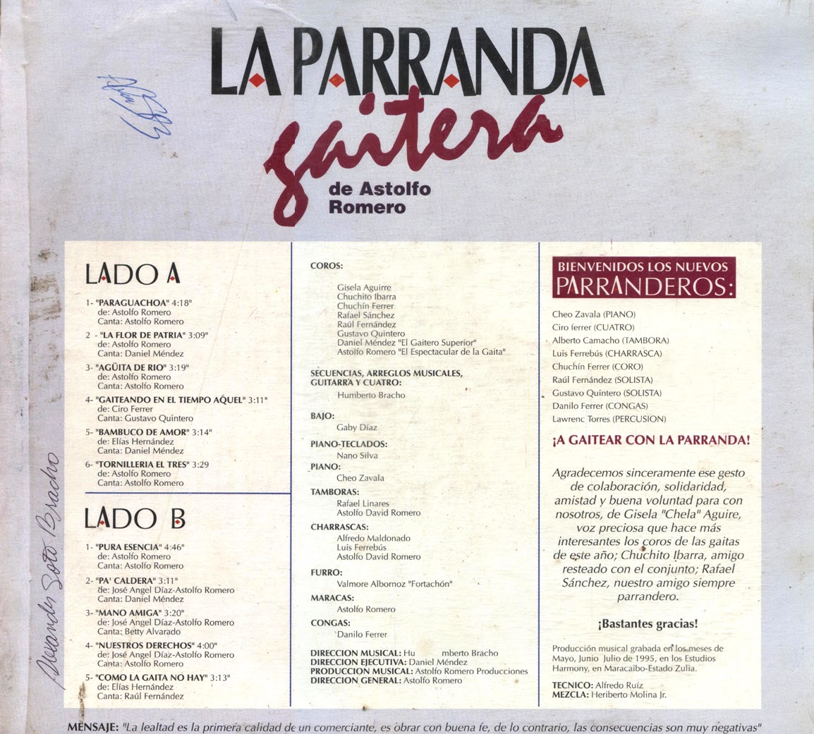 Gaita y Punto: La Parranda Gaitera 1995 - La Calidad de la Gaita
