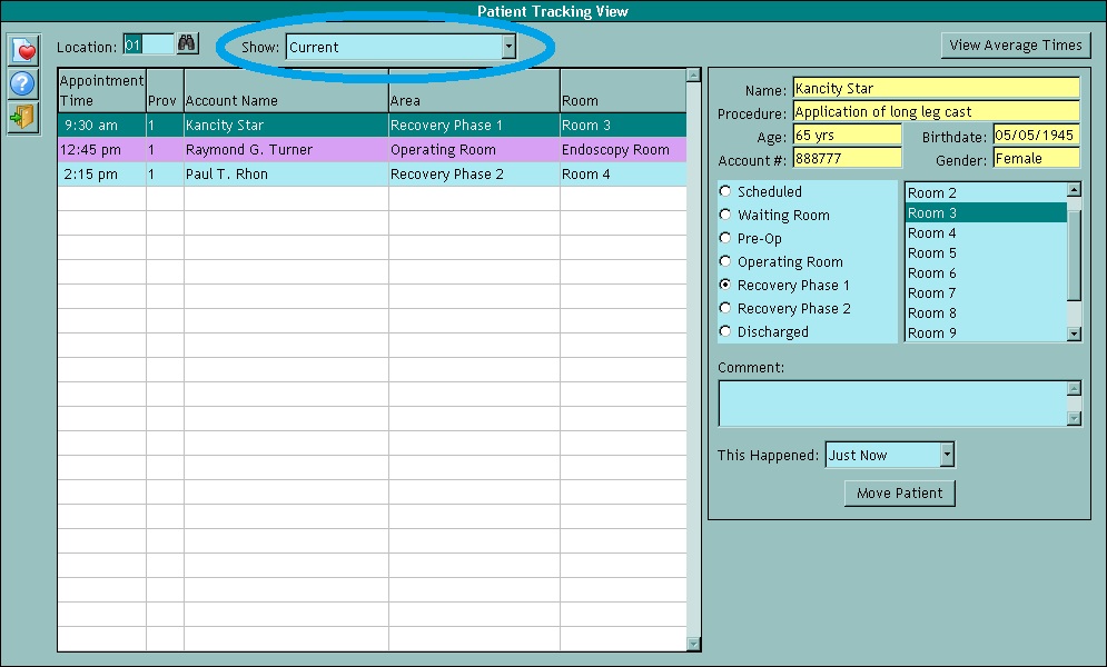 Rexpert Experience: Patient Tracking View