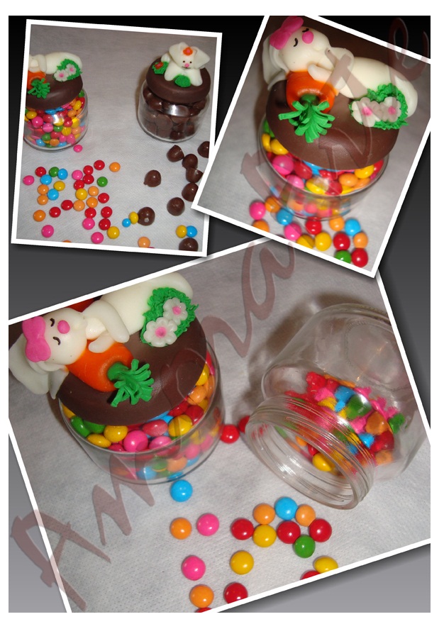 AmoraArte: Potinhos decorados com biscuit