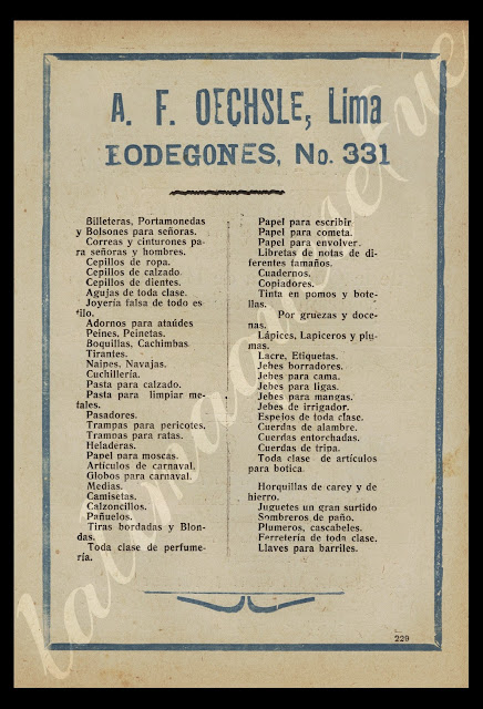 La Lima Que Se Fue ...: FOTO - Años 20 - Casa Oechsle