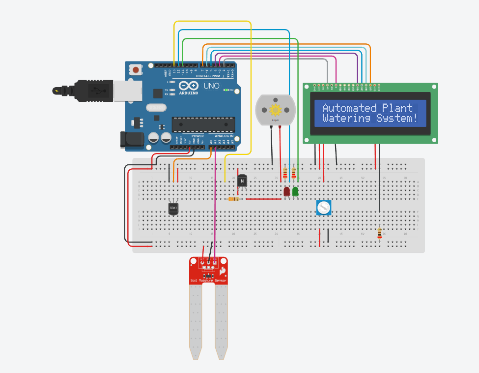 Sistem Penyiraman Tumbuhan Automatik Menggunakan Tinkercad Dan Arduino Uno Bdxtronix