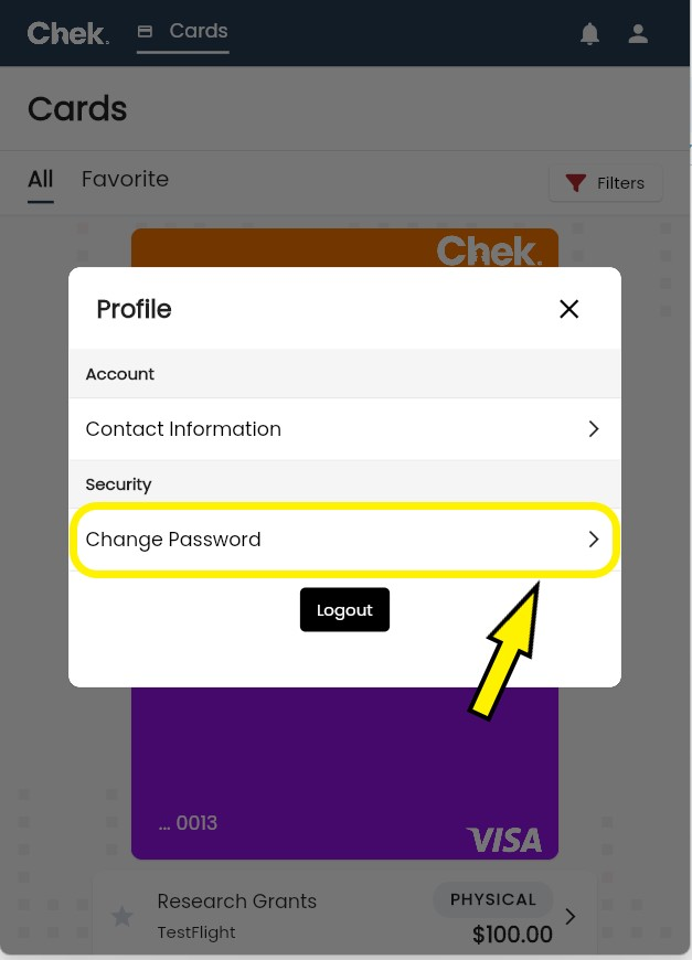 Changing Your Account Password – Chek Changing Your Account Password – Chek