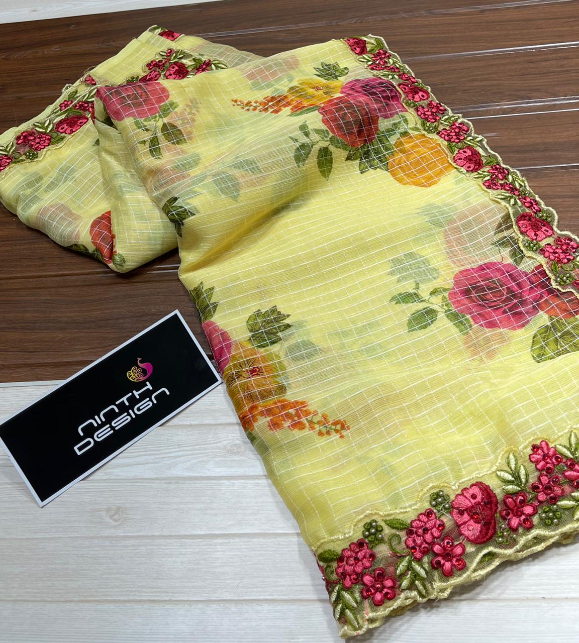 CHIFFON MIRROR WORK Saree