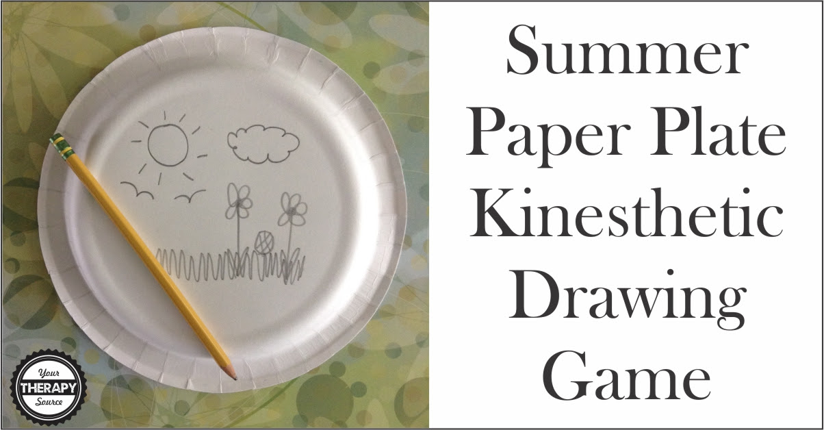 Summer Paper Plate Kinesthetic Drawing Game | Your Therapy Source - www ...