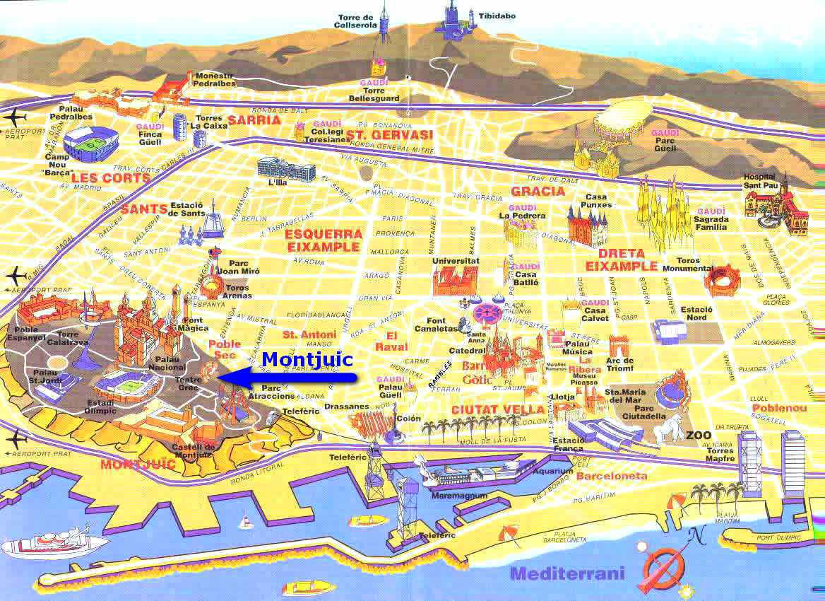 Harta Obiective Turistice Barcelona | Harta Harta Obiective Turistice Barcelona | Harta