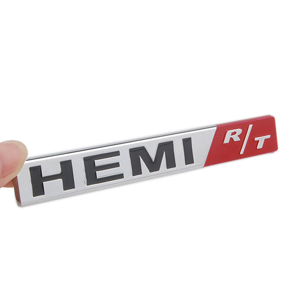 Rear Front HEMI RT R/T Emblem Badge Decals Metal Sticker Decoration Fit ...